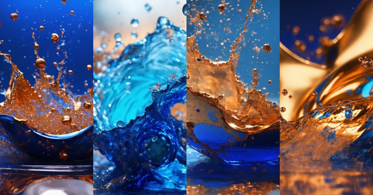 Lexica - Luxury water splash of cobalt blue, add shimmering copper ...