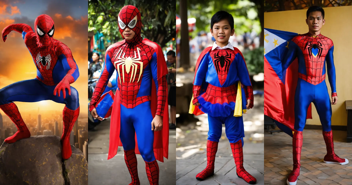 Lexica - Filipino spiderman, philippine flag costume