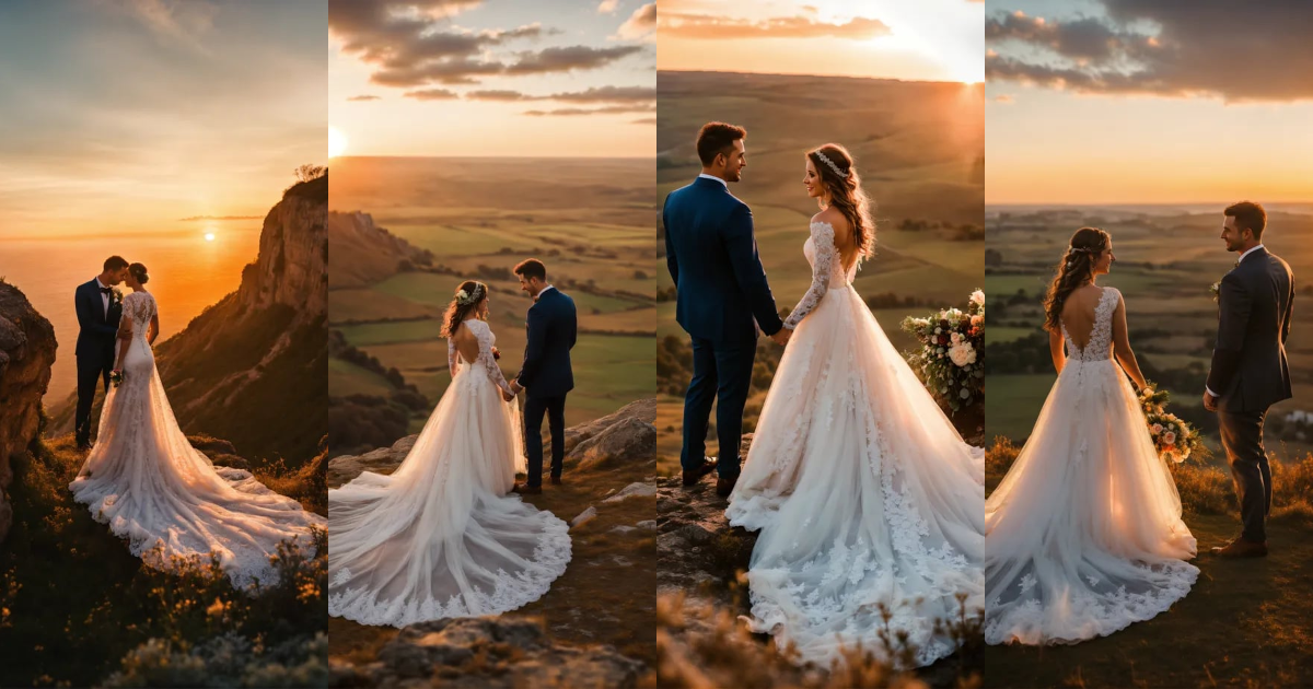 Lexica - Realistic photo of a wedding couple with spectacular wedding ...