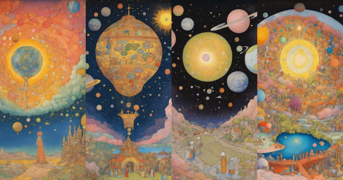 Lexica - Traditional european art drawing the birth of the universe ...