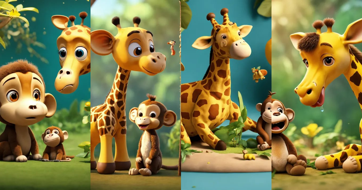 Lexica - Perfect children's images with all the 3D details of a giraffe ...