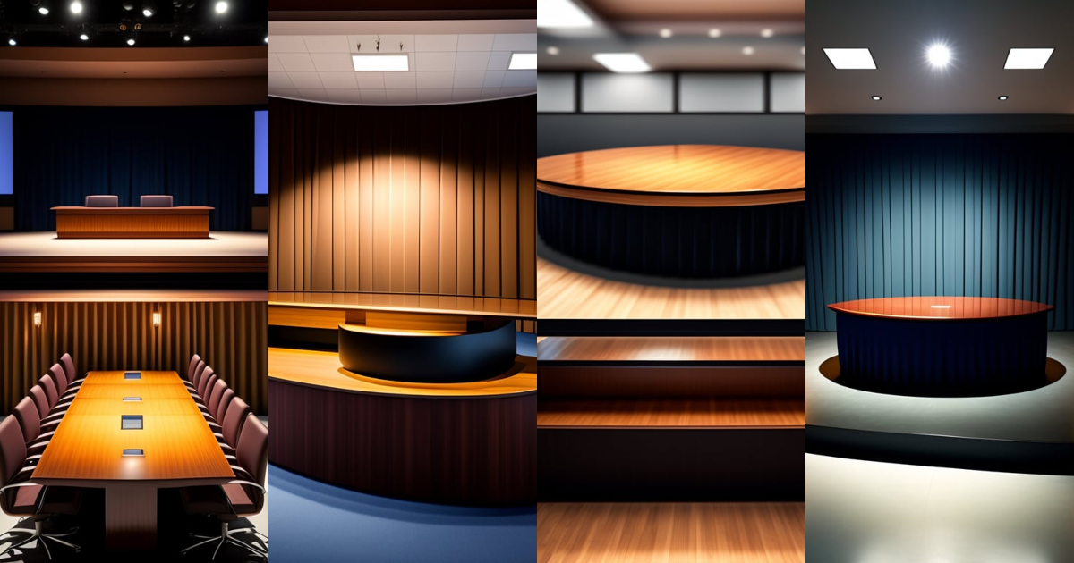 Lexica - Big conference stage table from the front