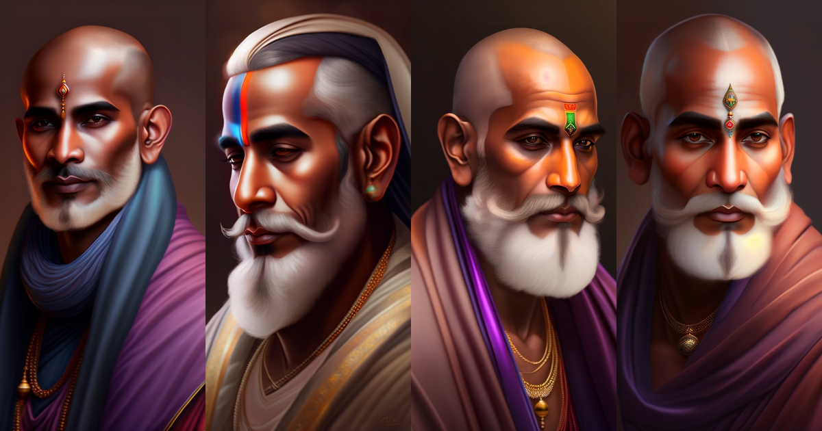 Lexica - Portrait of an ancient Hindu brahmin monk by Malika Favre ...