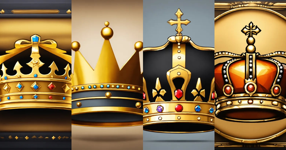 Lexica - 2d crown icon for game, single crown, bible crown, gold with ...