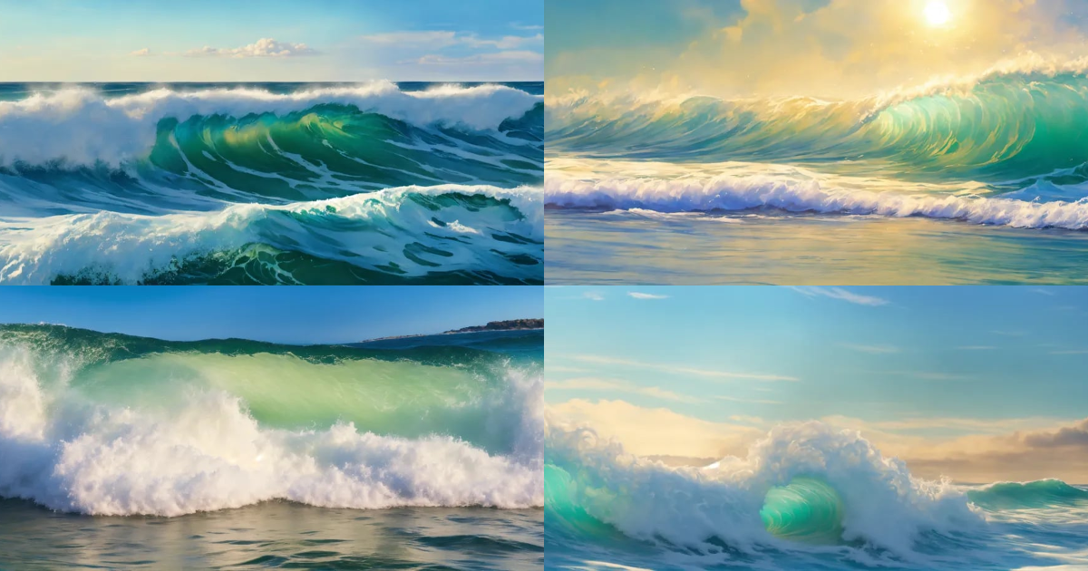 Lexica - Sea wave long , noon, daylight(blue sky),sea wave with foam ...