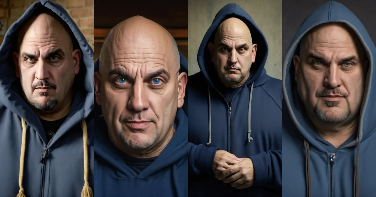 Lexica - UNCLE FESTER JOHN FETTERMAN WEARING A HOODIE OVER HIS HEAD ...