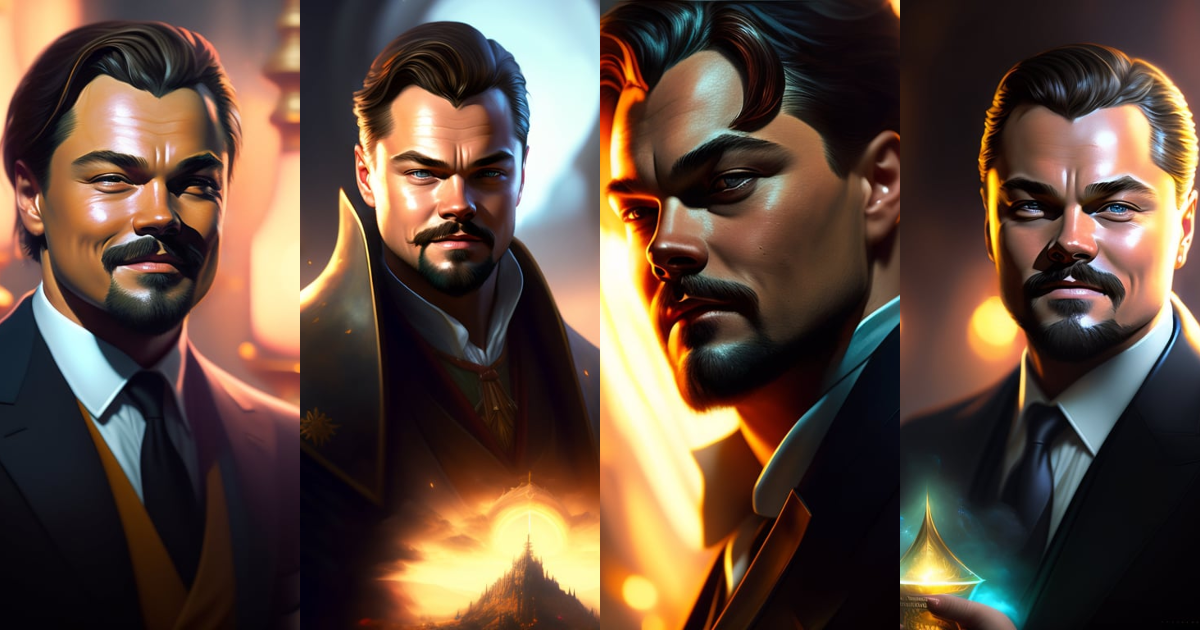 Lexica - Leonardo DiCaprio staring at the camera smirking and laughing ...