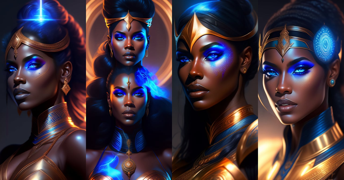 Lexica - Full body dark god, copper wires, blue eyes, intricate, headshot, highly detailed ...