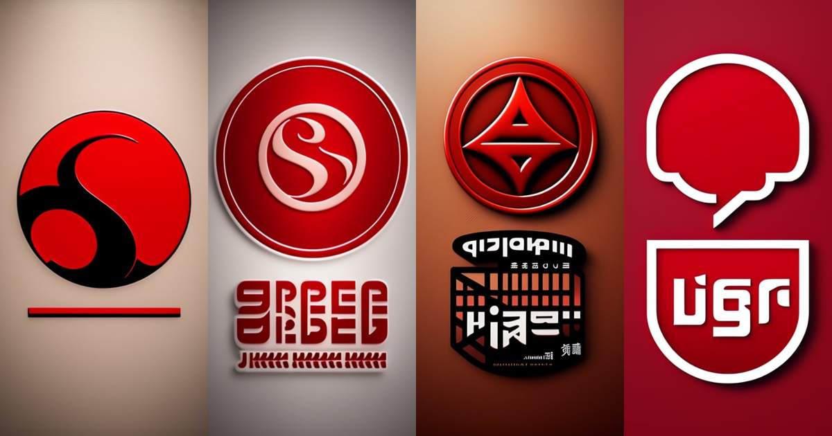 Lexica - Simple red japanese style stamp logo for a brand called Super ...