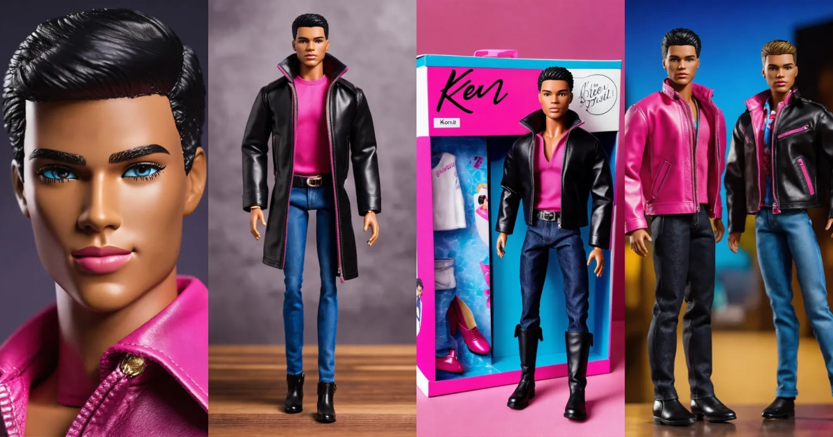 Lexica - Design the packaging for a Ken doll in a stylish, black ...
