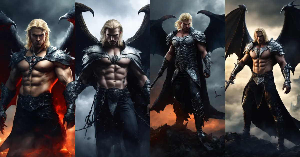 Lexica - Full body strong huge muscular evil blonde vampire man ...