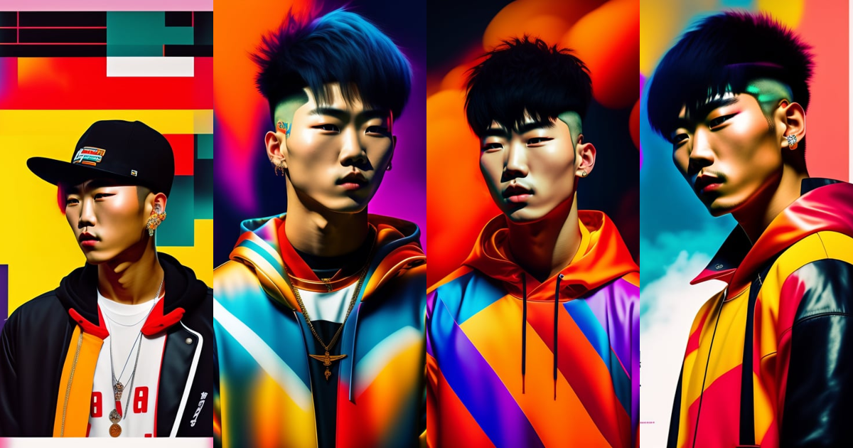 Lexica - Abstract 1990 chinese rap boy style