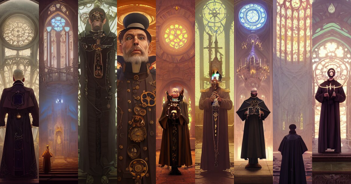 Lexica - Highly detailed surreal vfx portrait of a steampunk priest in ...