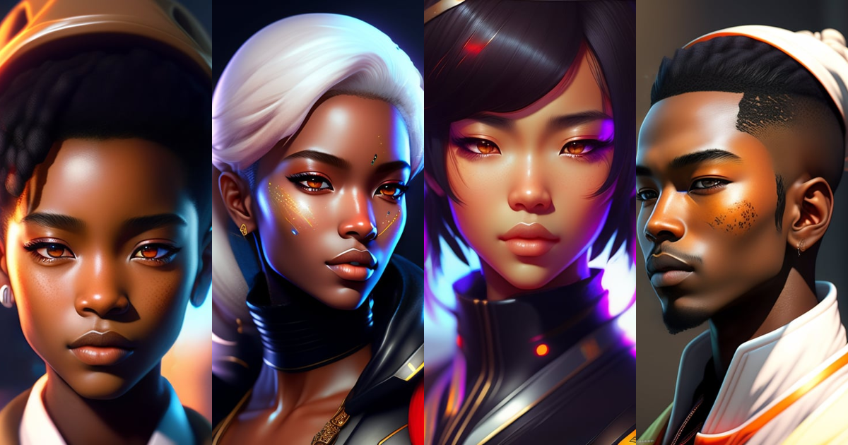 Lexica - Portrait of a dark-skinned male god with (((((glowing white ...