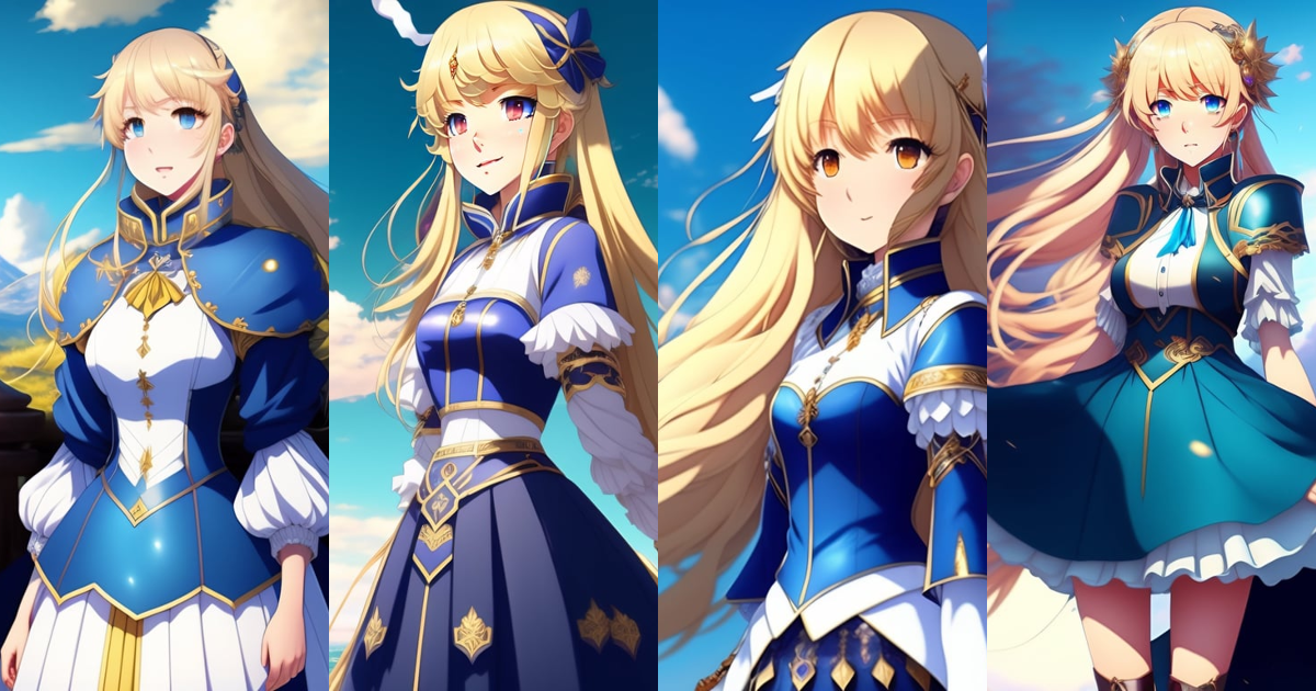 Lexica - Anime, fgo. She saw her reflection. Blond, long hair, blue ...