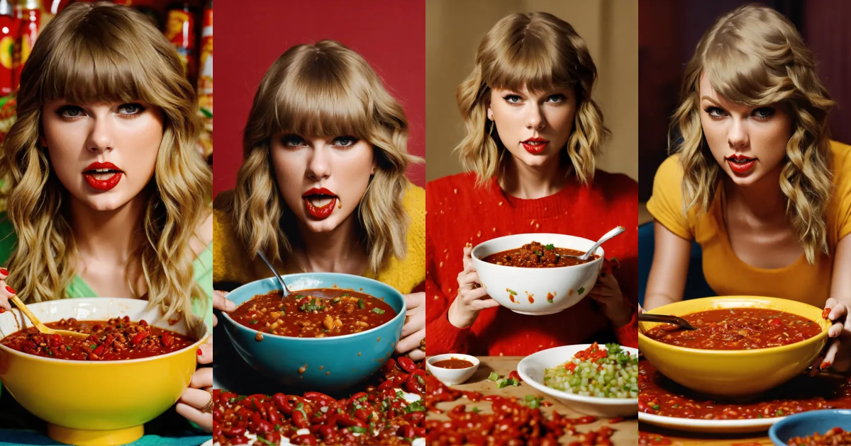 Lexica - Photo realistic shot of taylor swift eating a large bowl of ...