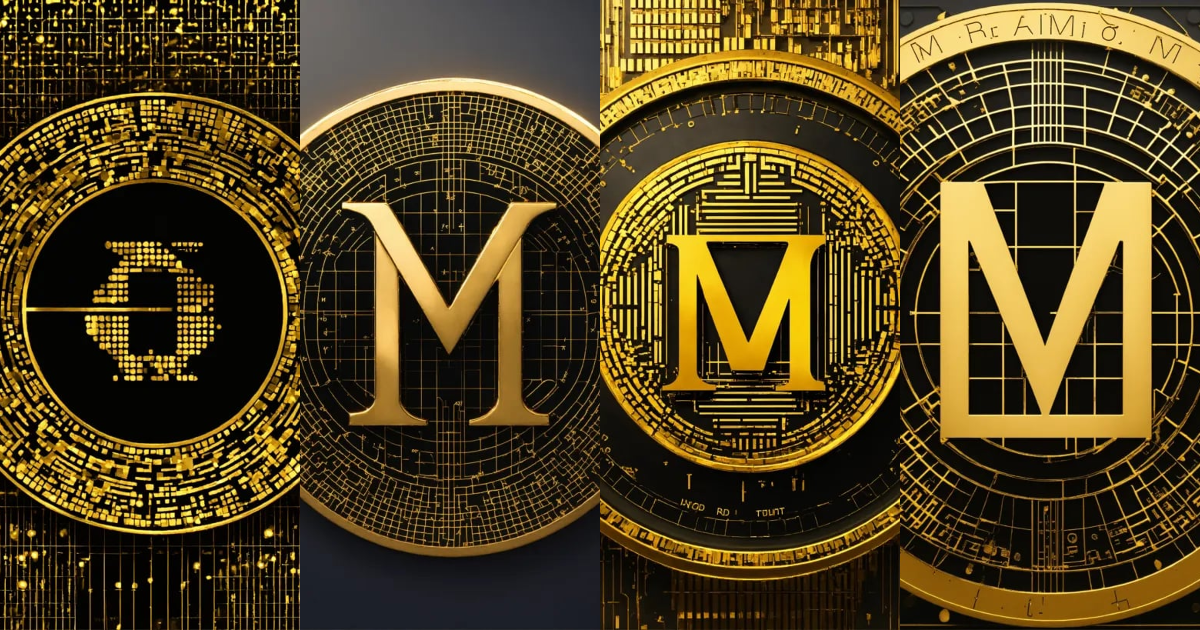 Lexica - Cryptocurrency, round logo, matrix, math, capital letter M ...