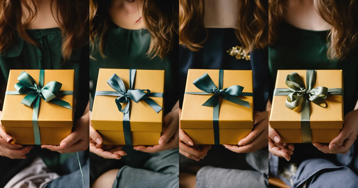Lexica - Close-up of a person holding a gift box in their hands