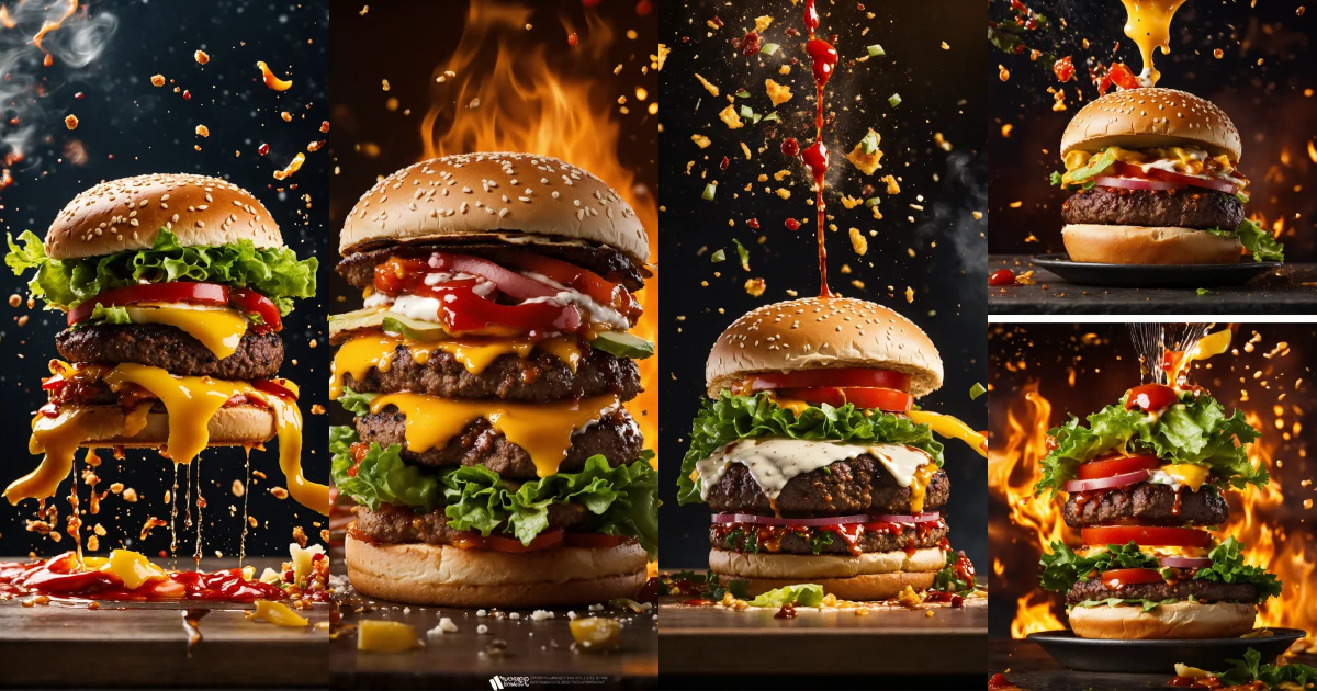 Lexica - “Capture dynamic splashes of food in flying food photography ...