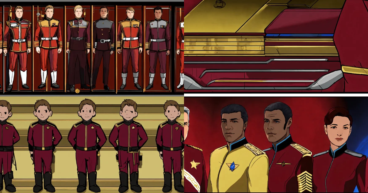 Lexica - Create an image depicting the crew of a Starfleet ship. The ...