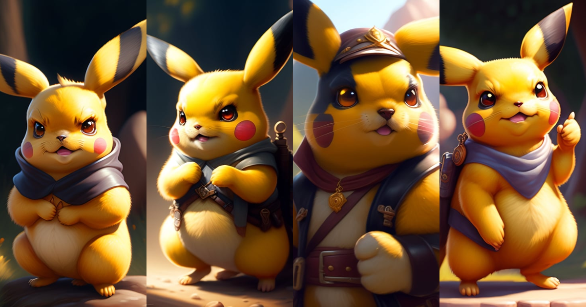 Lexica - A detailed portrait of pikachu giving thumbs up illustrator, by justin gerard and greg ...