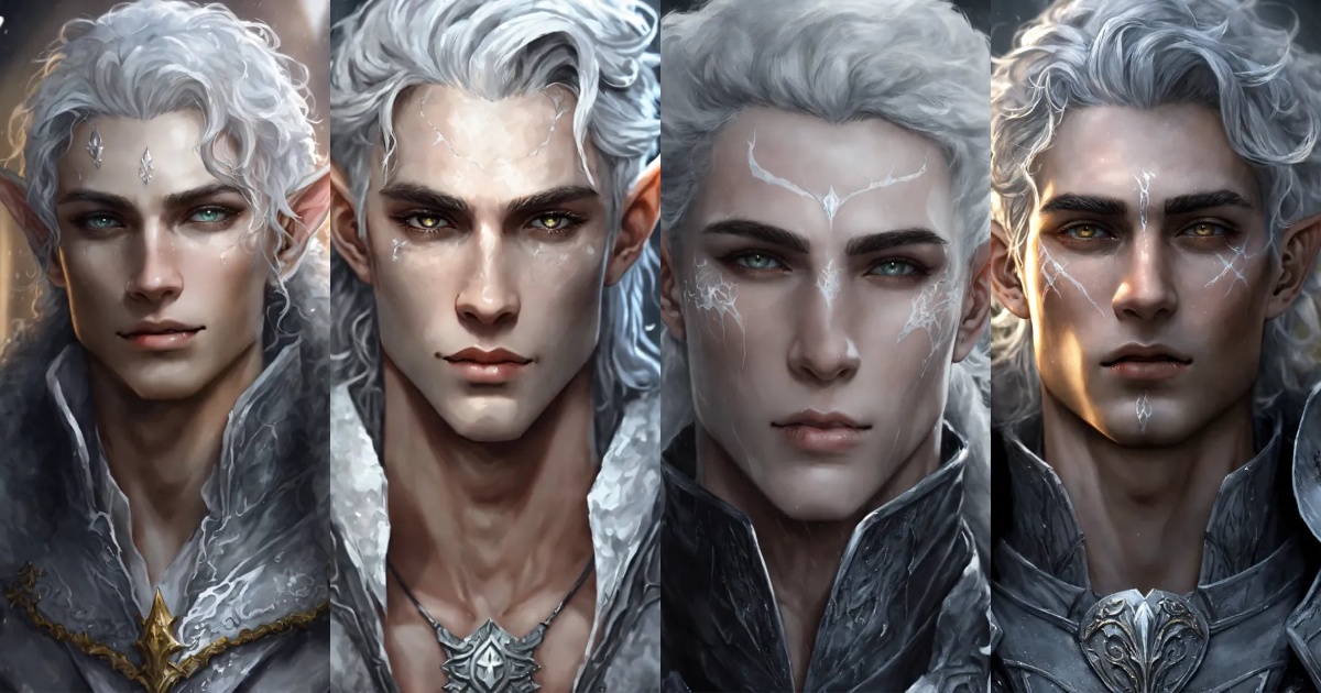 Lexica - Fantasy portrait of a ash-grey skinned elf, masculine ...