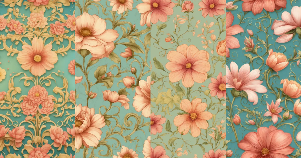 Lexica - Imagine a seamless pattern with a pretty scroll design with ...
