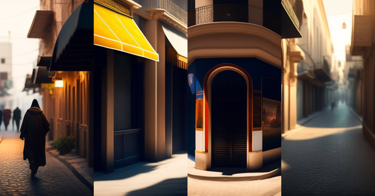 Lexica - "cinematic photograph walking through the streets of Babylon ...