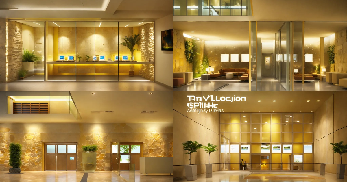 Lexica - Airport corridor, one side of the corridor full height glass ...