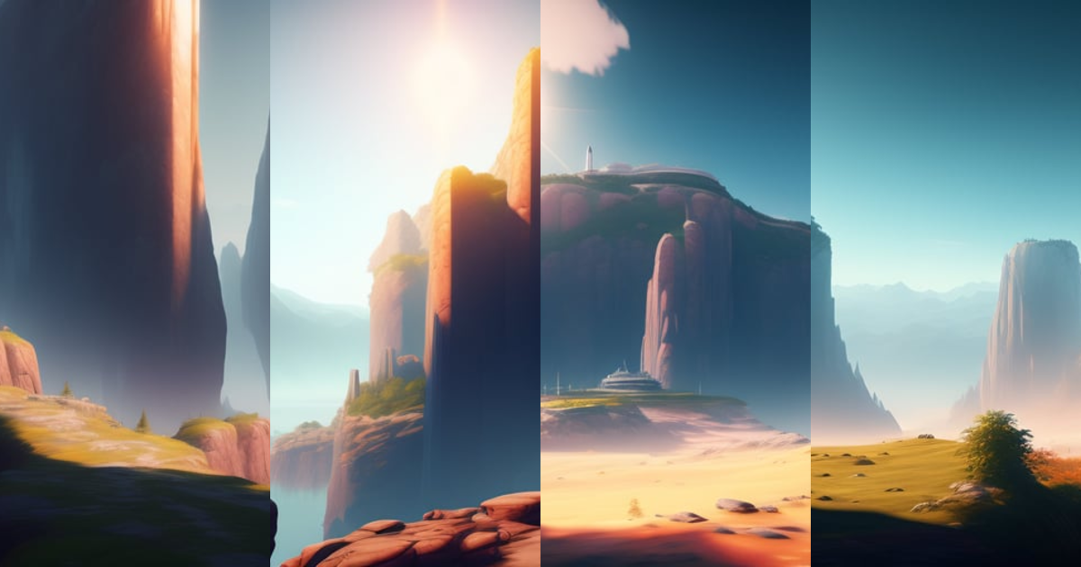 Lexica - Giant clear place big white cliff edge megastructure the wall ...