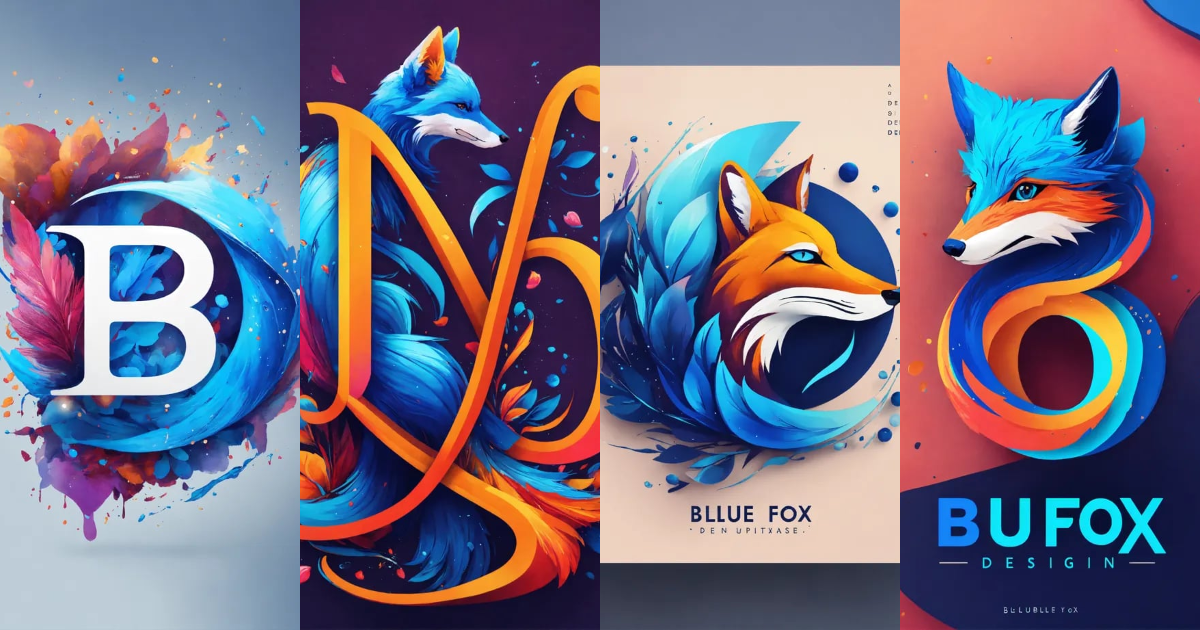 Lexica - A stunning illustration logo for an design company, called blue fox design denuppercase ...
