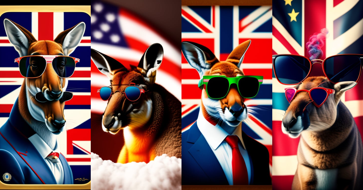 Lexica - Portrait of a smoking kangaroo with sunglasses, in the ...