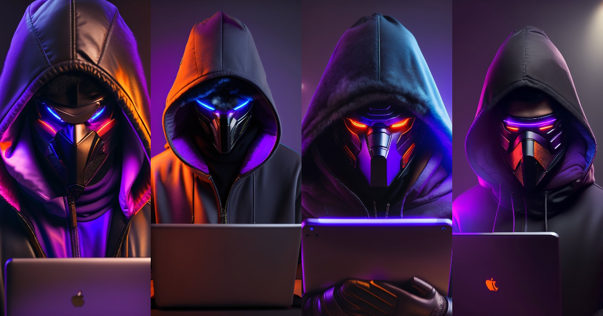 Lexica - Badass👑, hooded man, With a mask of Wolf, Purple eyes with ...