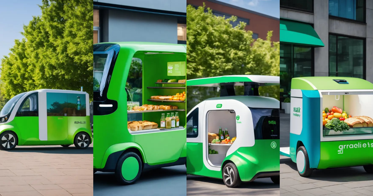 Lexica - Driverless Grocery Delivery Vehicle. Milk, Bread, Vegetables ...
