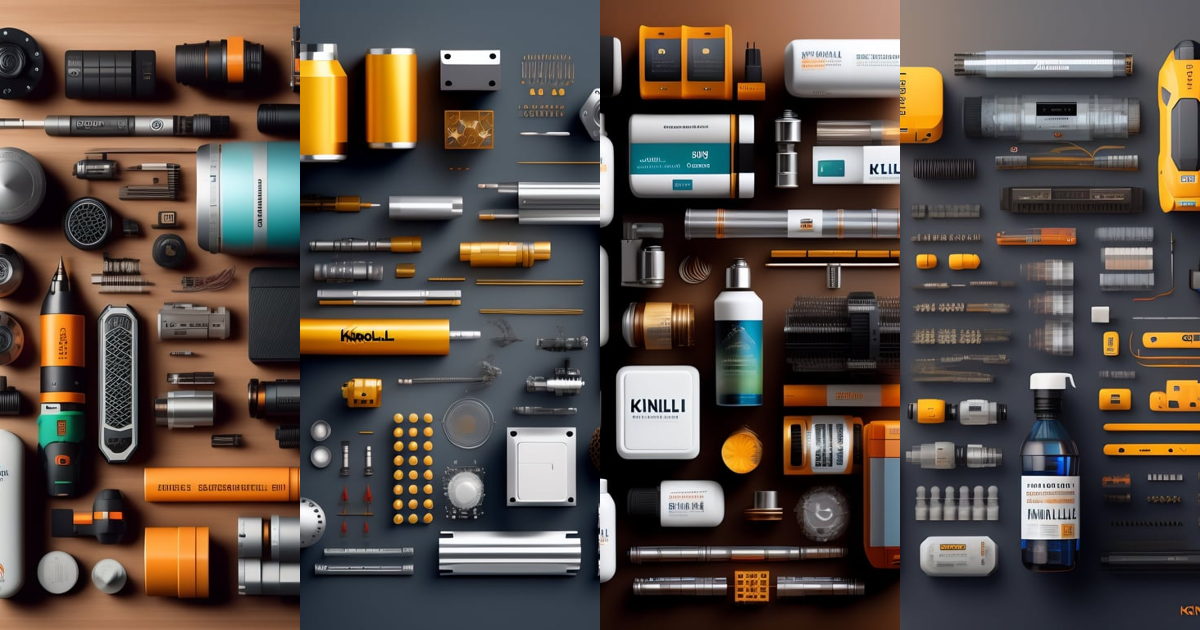Lexica - Knolling, flat lay, mechanical creatures