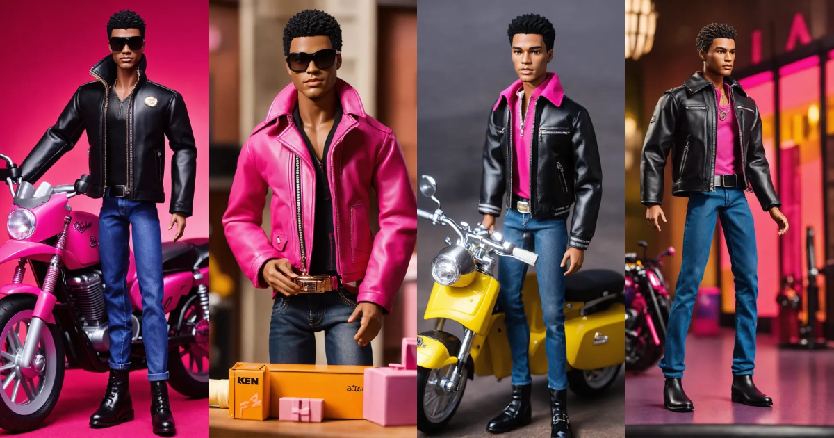 Lexica - Design the packaging for a Ken doll in a stylish, black ...
