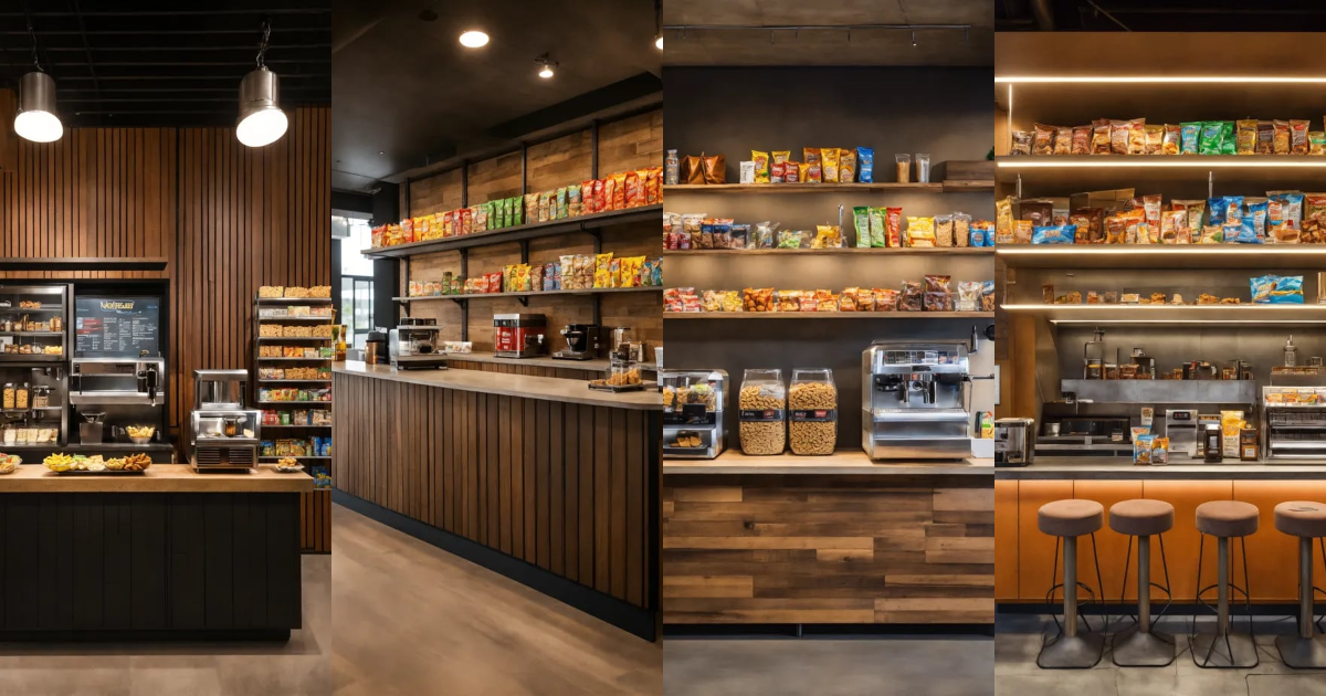Lexica - A self serve breakroom snack bar with snacks on an easy to ...