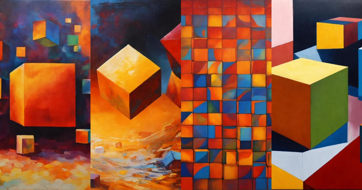 Lexica - Very abstract Contemporary art painting CUBES ARE PART OF A ...