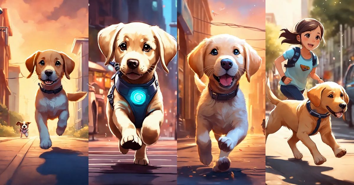 Lexica - CUTE AND ADORABLE CARTOON PLAYFUL LABRADOR RETRIEVER PUPPY ...