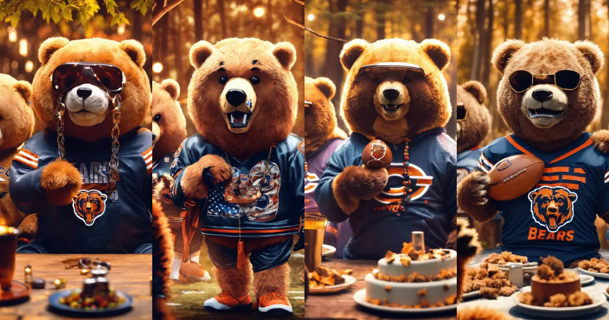 Lexica - Chicago bears evil american football mascot in forests with ...