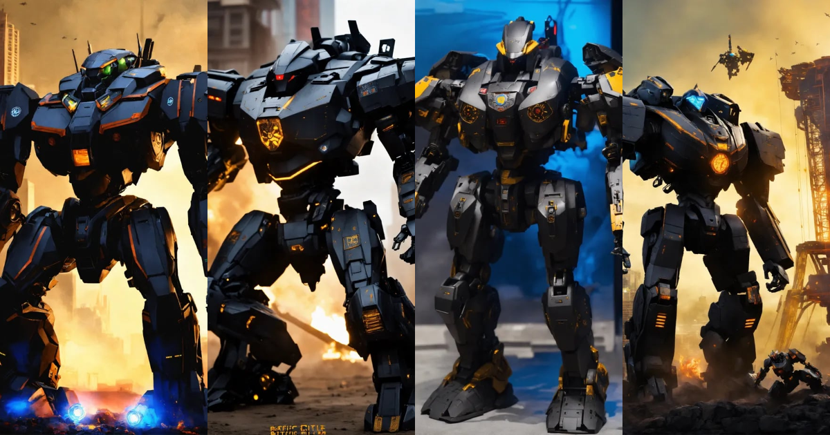 Lexica - Pacific Rim gyps Danger battle mech black matte armour