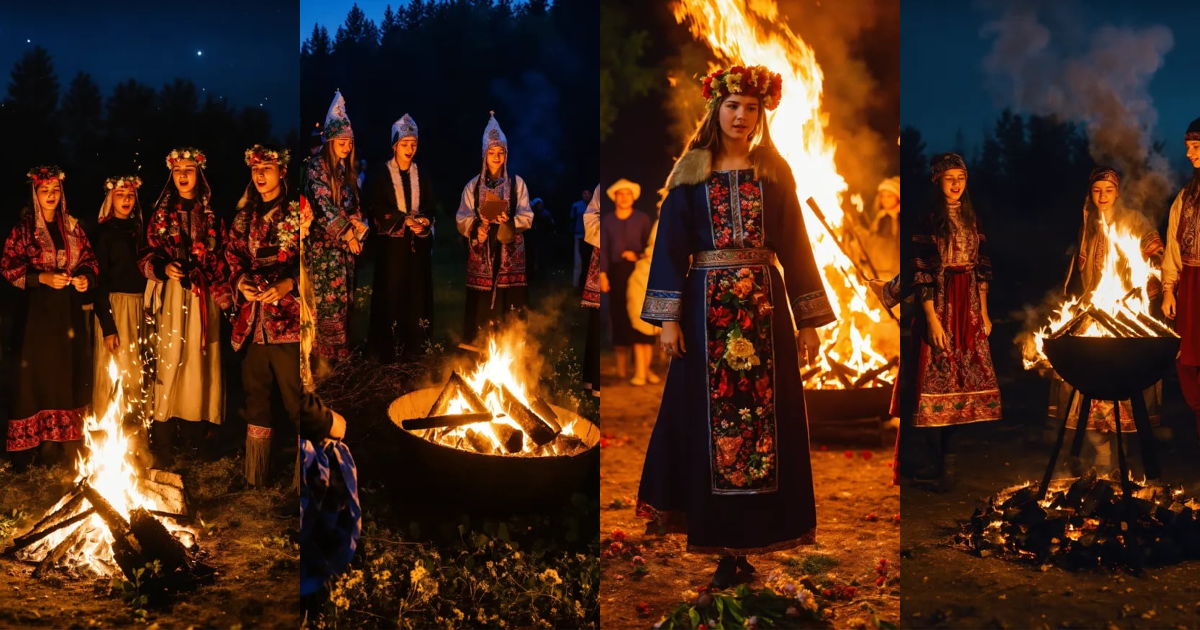 Lexica - At night many Slavic young people celebrate the holy day and ...