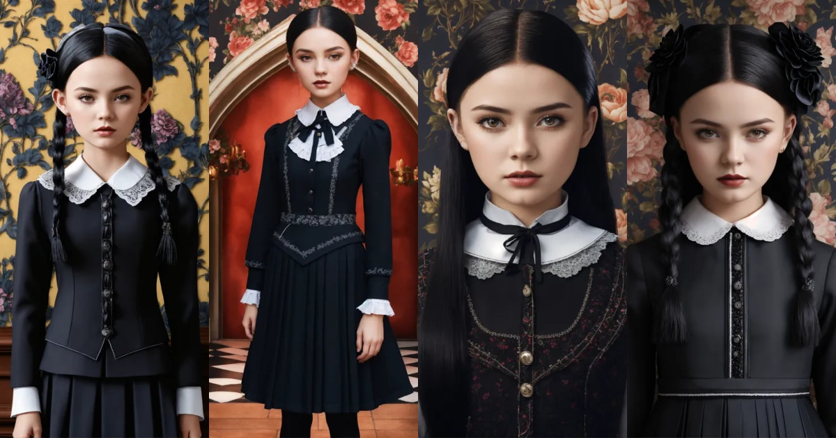 Lexica - Elaborate Gothic Wednesday Adams in an elegant and intricate ...