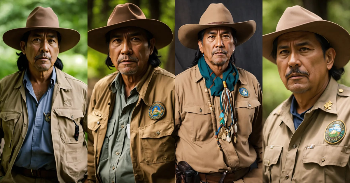 Lexica - Scared unique expressive middle-aged park ranger cherokee ...