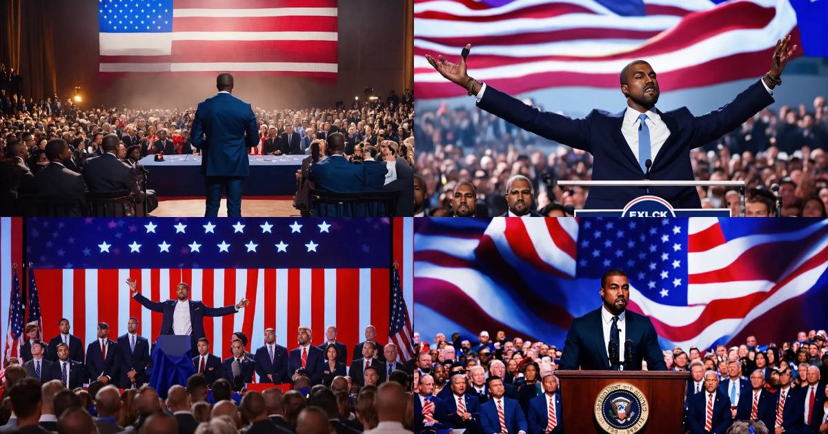 Lexica - An ultrarealistic photograph of Kanye West, president, in suit ...