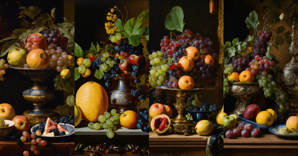 Lexica - Vanitas still-life fruits 17th century style