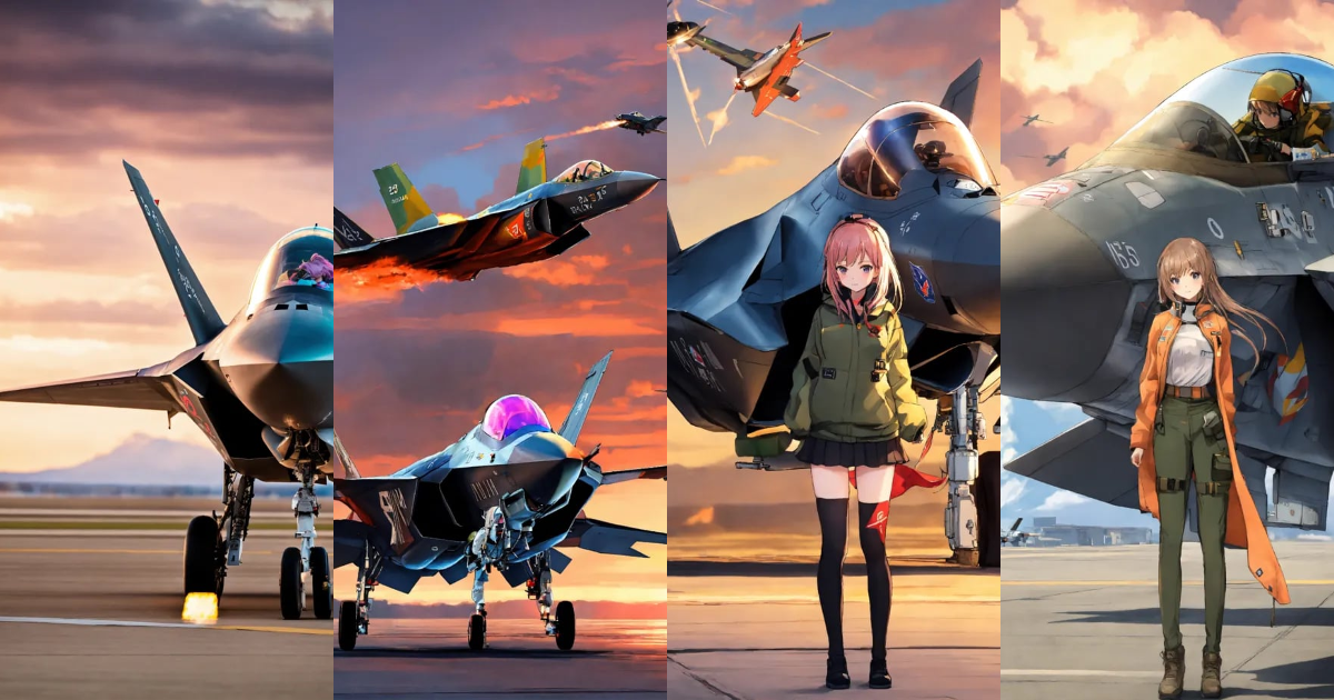 Lexica - F35 fighter jet with anime girl on side