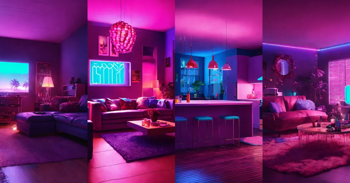 Lexica - CGI! 80's style home interior. house party. no people. Highly ...