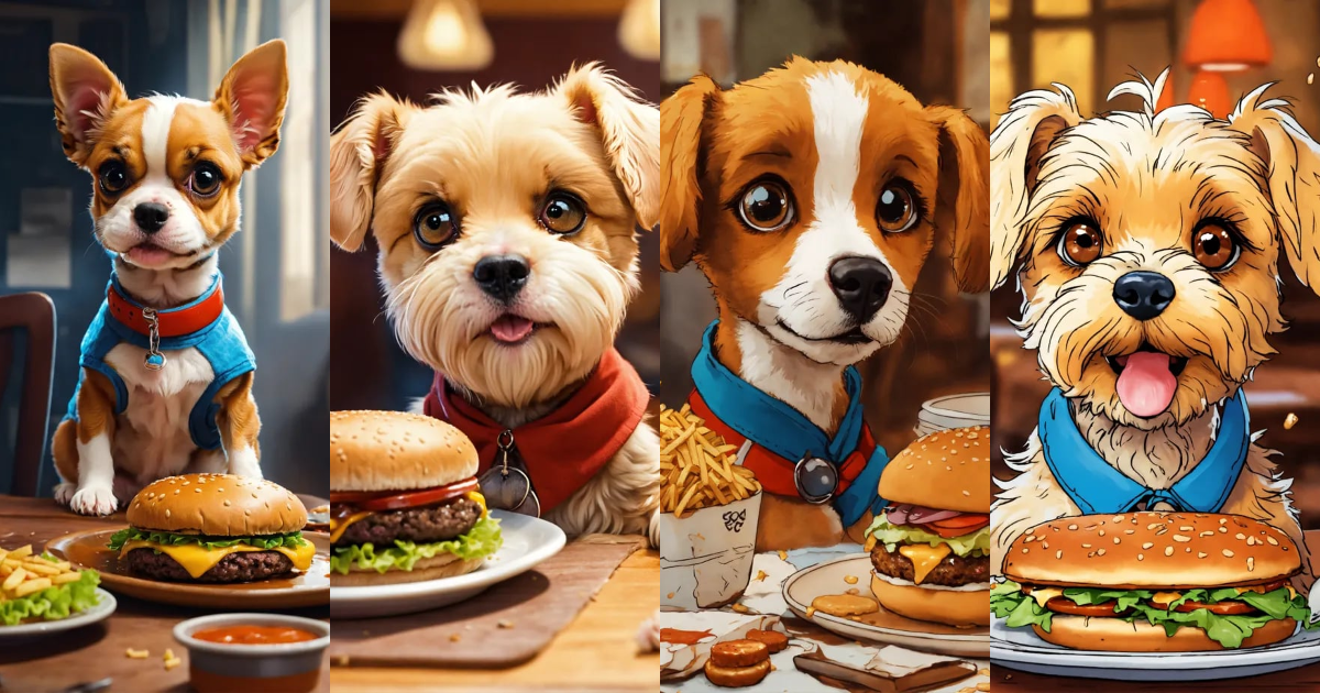 Lexica - A cute ADORABLE LITTLE DOG WITH BIG EYES, eating messy ...