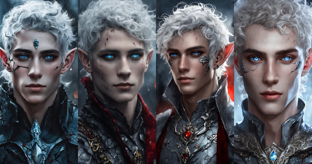 Lexica - Fantasy portrait of a ash-grey skinned elf, masculine ...